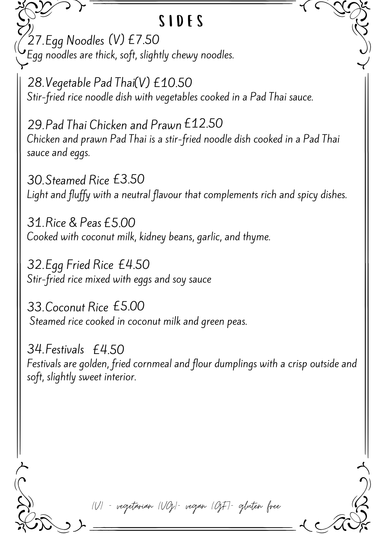 Menu - Thai & Caribbean Food in Kettering | Border-Clash